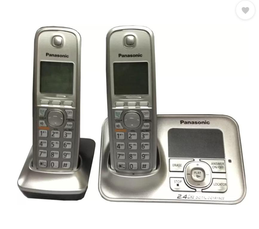 Panasonic KX-TG3722SX DUAL Cordless Landline Phone with speaker phone ...