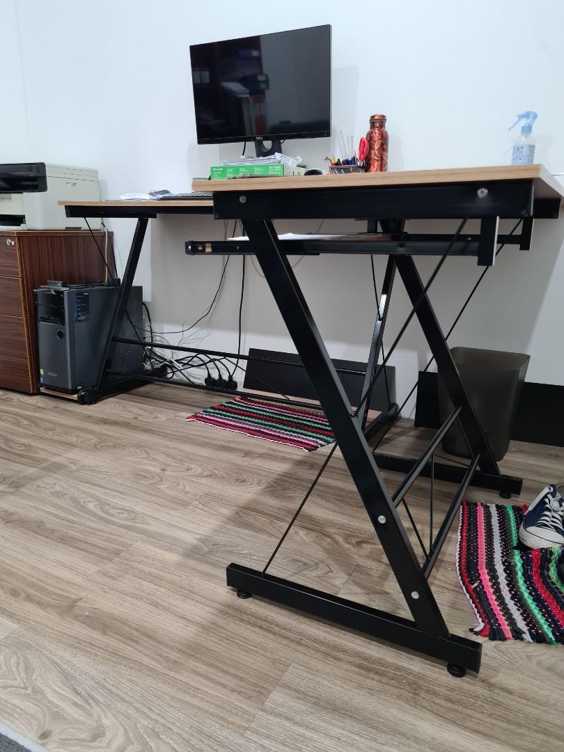 Pc table with sliding keyboard holder, Furniture & Home Living ...