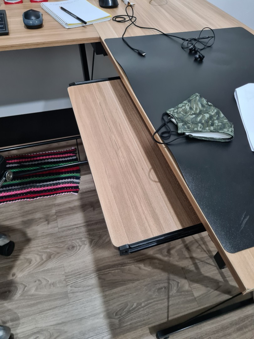 Pc table with sliding keyboard holder, Furniture & Home Living ...