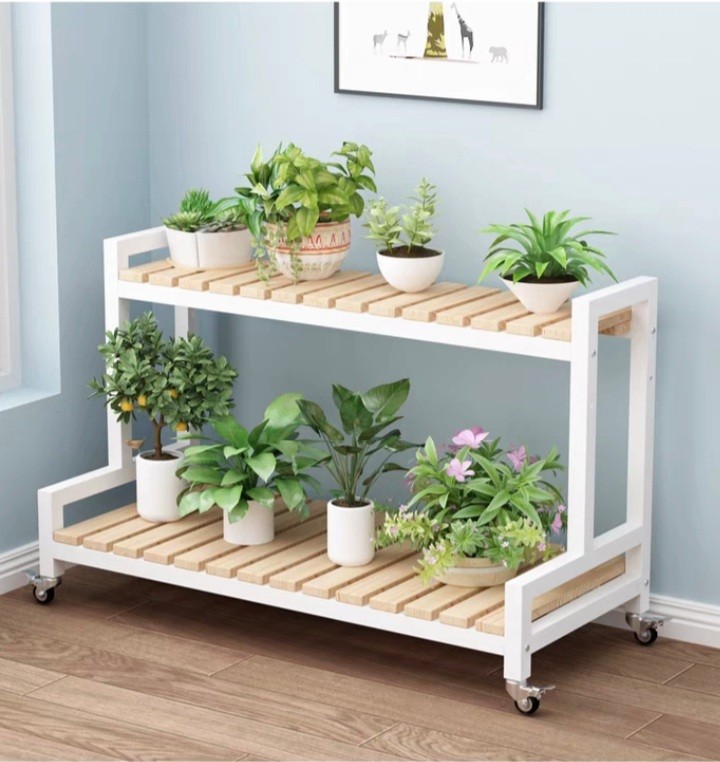 Plant rack / flower pot / multi level planter stand / with rollers ...