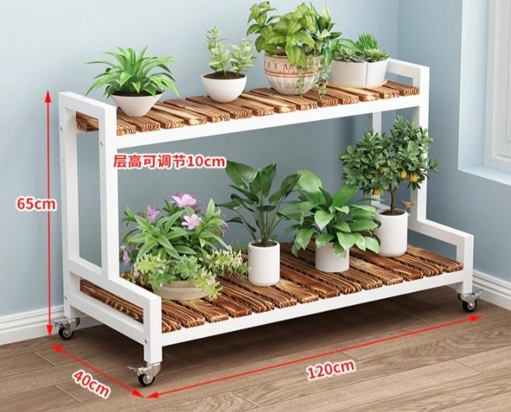 Plant rack / flower pot / multi level planter stand / with rollers ...