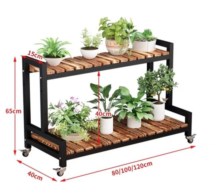 Plant rack / flower pot / multi level planter stand / with rollers ...
