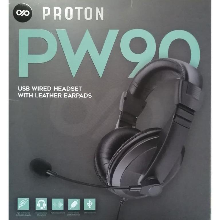 PROTON PW90 WIRED HEADSET with LEATHER EARPADS, Audio, Headphones ...