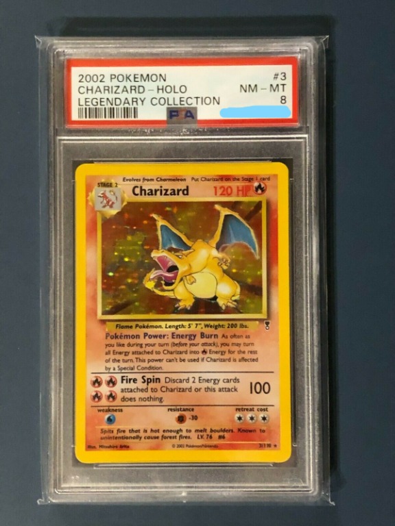PSA 8 CHARIZARD HOLO LEGENDARY COLLECTION 2002 POKEMON TCG CARDS ...