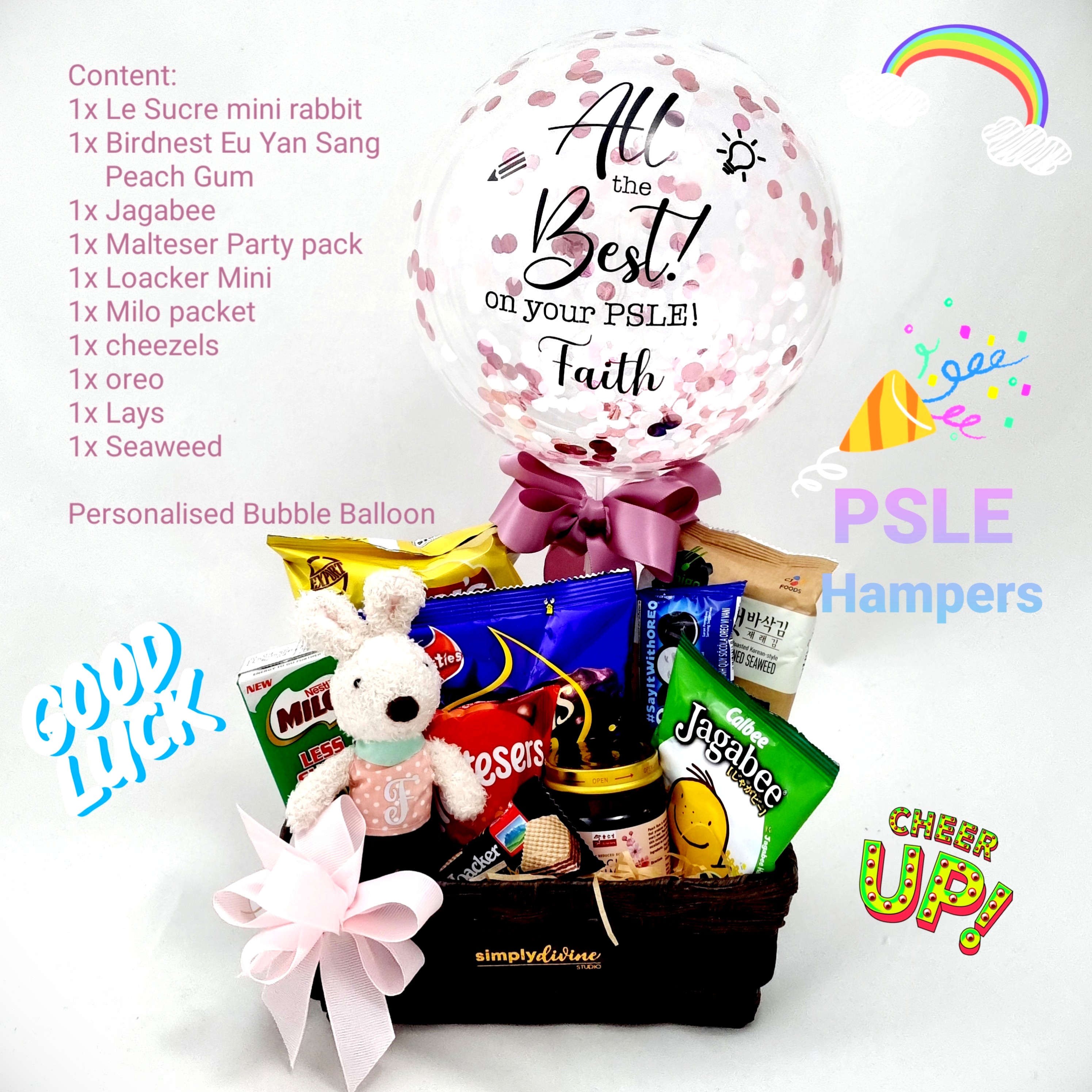PSLE Exam All the Best Snack Hampers with Personalised Bubble Balloon ...