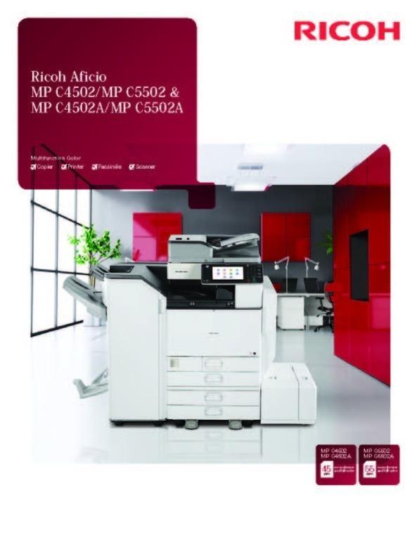 Ricoh Aficio MP C4502 - Photo copier 4502 Printer, all-in-one ...