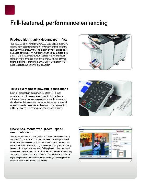 Ricoh Aficio MP C4502 - Photo copier 4502 Printer, all-in-one ...