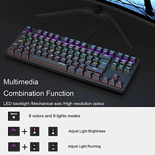 >>SALE TECKNET Mechanical Gaming Keyboard 88 Keys Full Anti-ghosting ...