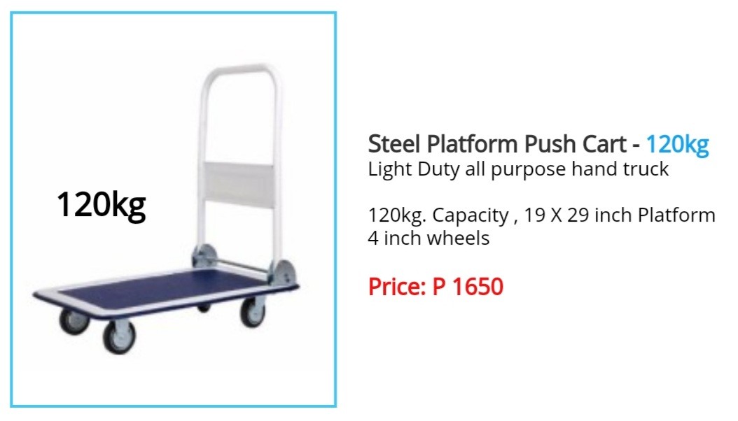 Steel Platform Push Cart - 120 kg 120kg Capacity , 19 X 29 inch ...