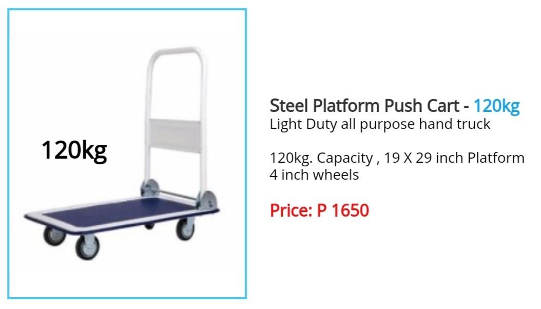 Steel Platform Push Cart - 120 kg 120kg Capacity , 19 X 29 inch ...