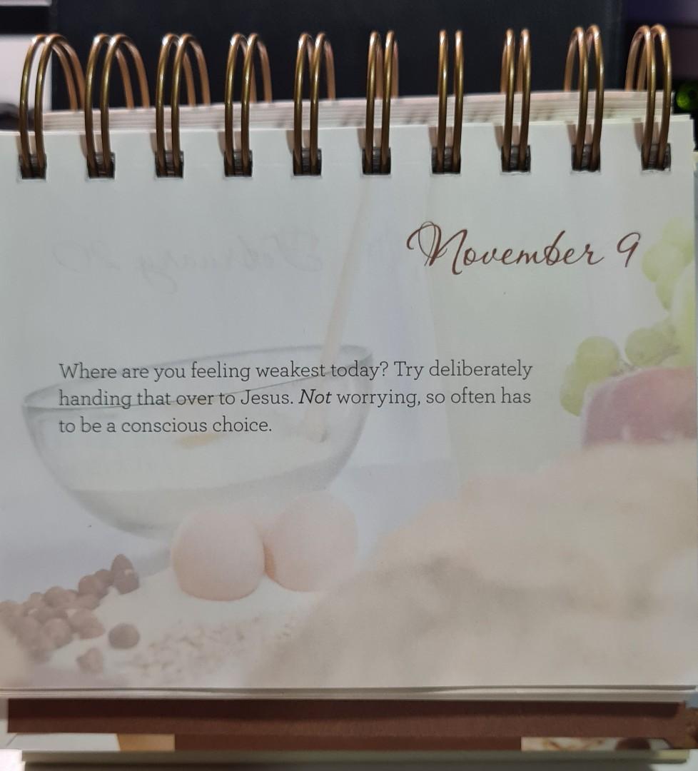 Table calendar with cooking recipe and daily scriptures, Hobbies & Toys ...