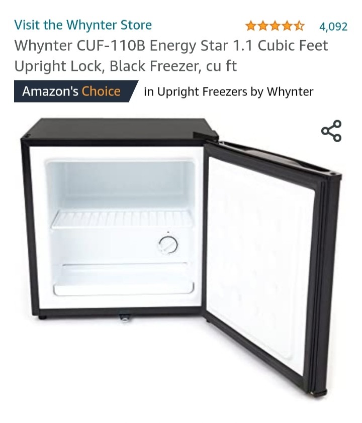 Whynter 1.1 cu.ft.Energy Star Upright Freezer with Lock (2 Keys) 110 ...
