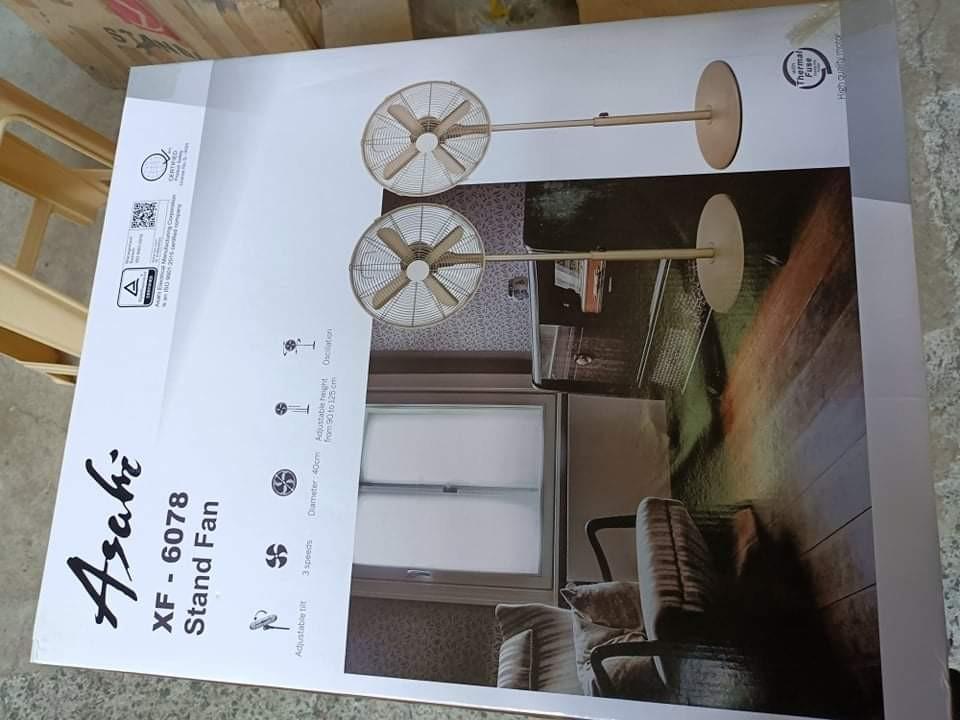 ASAHI RETRO FAN XF6078 CHAMPAGNE, Furniture & Home Living, Lighting ...