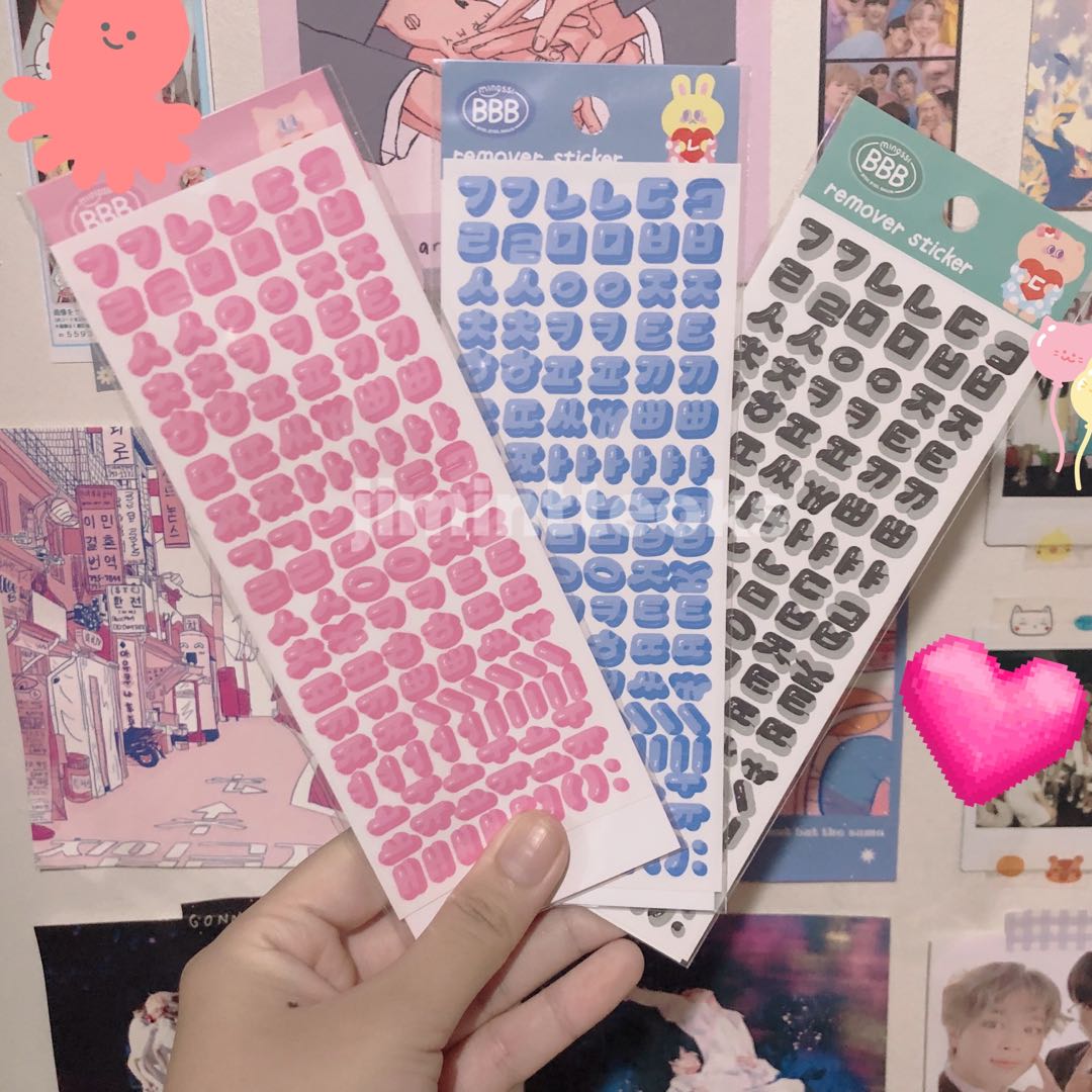 Hangeul Korean Sticker Set, Hobbies & Toys, Stationary & Craft ...