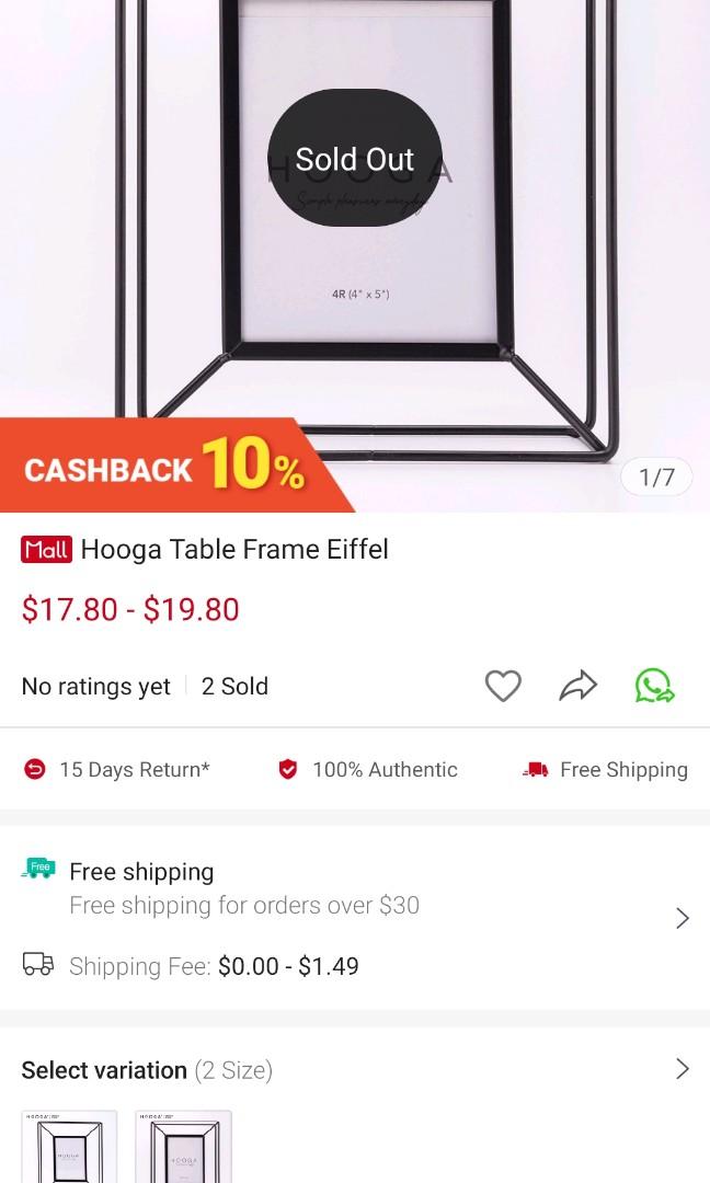 Hooga Table Photo Frame Eiffel, Furniture & Home Living, Home Decor ...