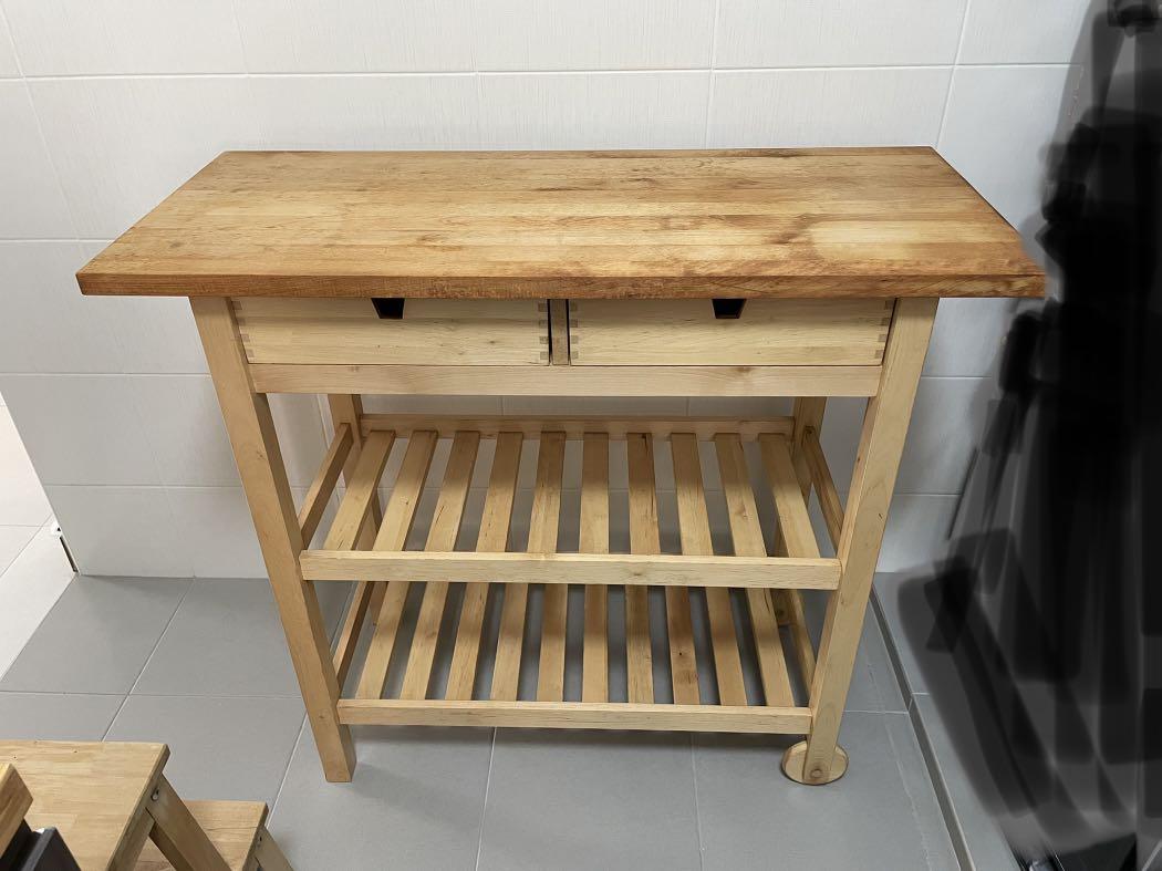 Ikea FORHOJA Kitchen Cart / Table, Furniture & Home Living, Bathroom ...