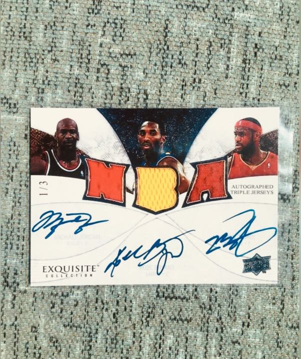Jordan LeBron Kobe facsimile auto card, Hobbies & Toys, Memorabilia ...