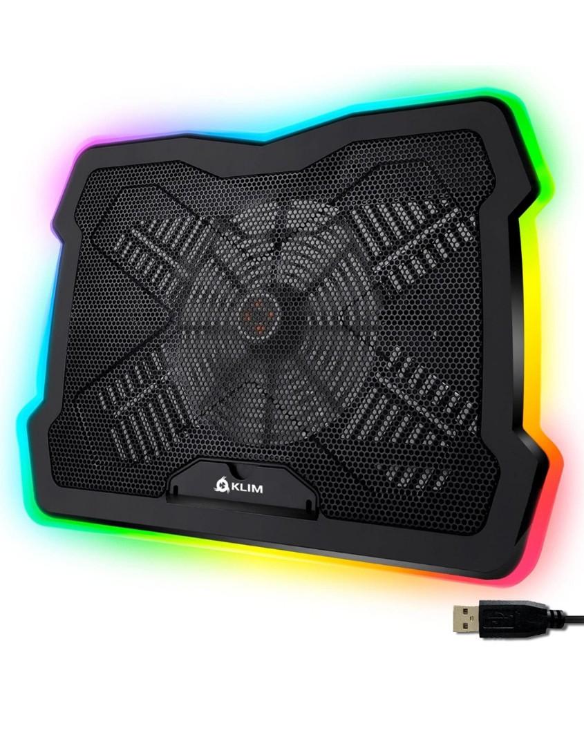 Klim Ultimate + Rgb Laptop Cooling Pad With Led Rim + Gaming Laptop Cooler + USB Powered Fan ...
