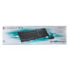 Logitech MK100 Wired Keyboard (PS/2 Port) and Mouse (USB Port) Combo ...