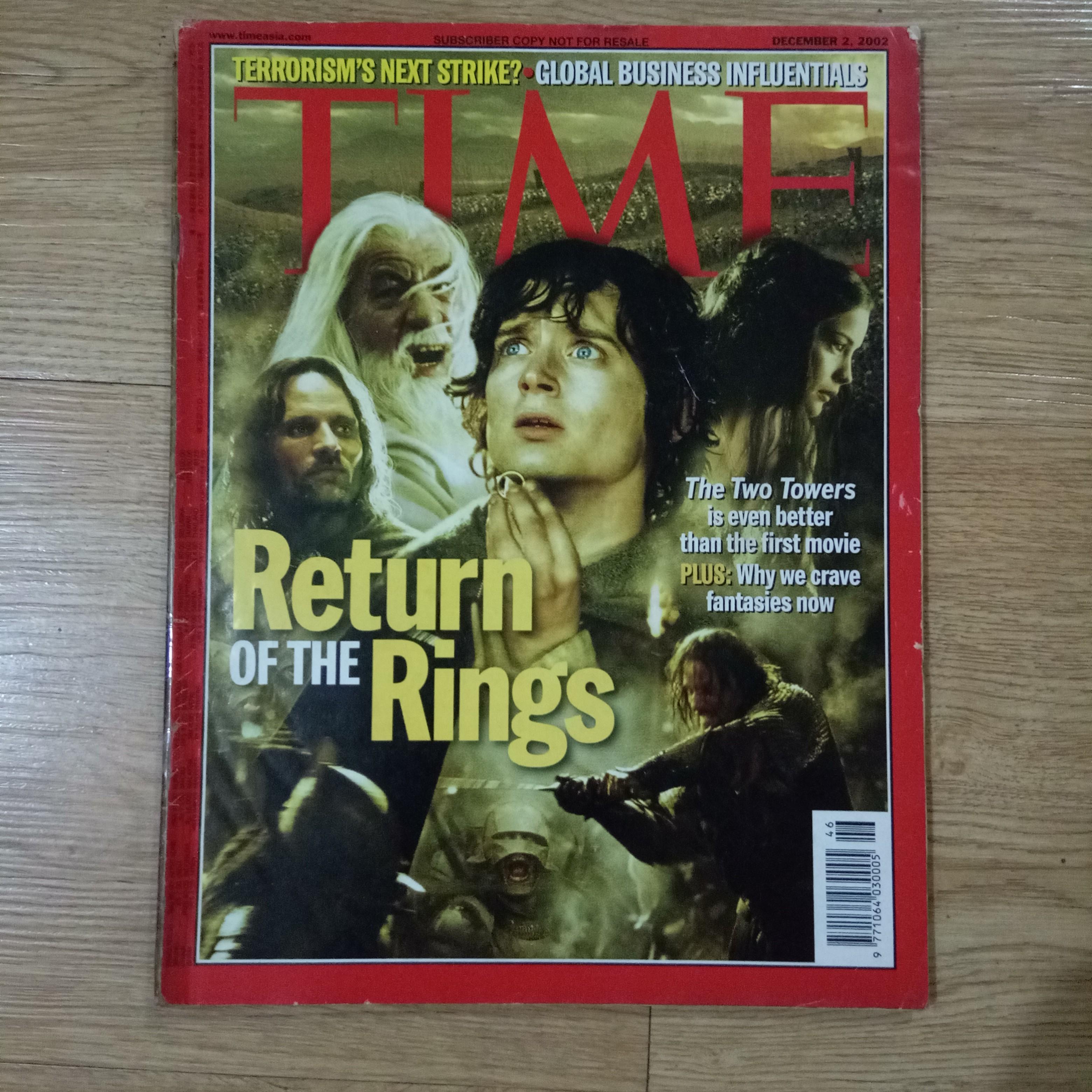 Lord of the Rings - Two Towers - Time Magazinea Dec 2002, Hobbies ...