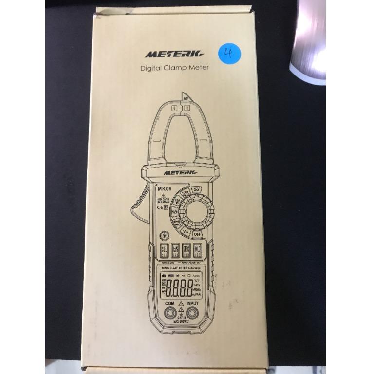 Meterk MK06 Digital Clamp Meter, Handheld LCD 4000 Counts AC/DC Voltage ...