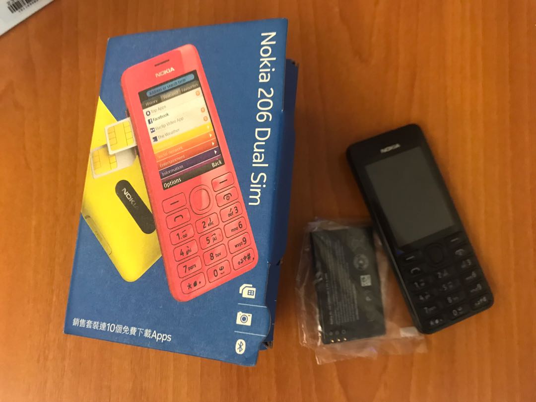 Nokia 206 Dual Sim 雙咭 雙卡 雙待, 手提電話, 手機, 其他手機 - Carousell
