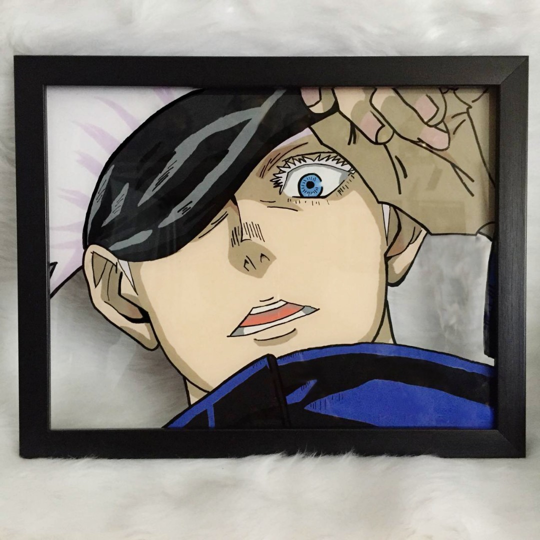 (ON HAND) Jujutsu Kaisen Gojo Satoru - Anime Glass Painting, Hobbies ...
