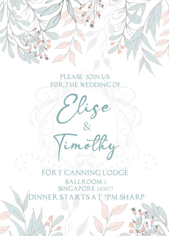 Personalised Solemnisation/ROM/Wedding Party (Invitation, Welcome ...