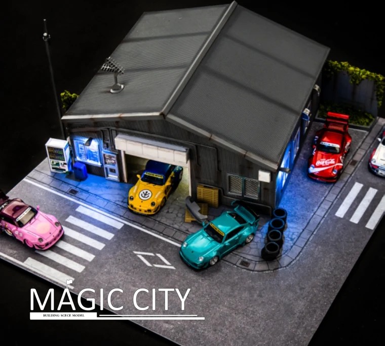 1/64 RWB Porsche workshop diorama, Hobbies & Toys, Toys & Games on ...