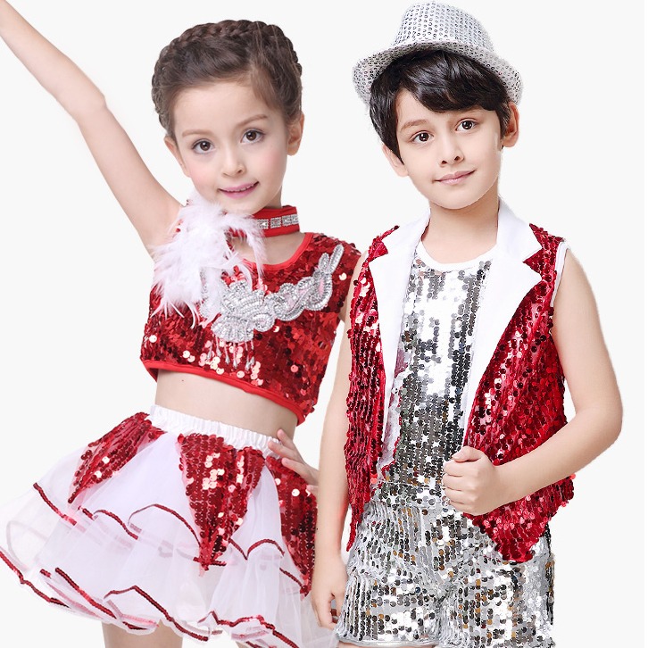 Preschool Concert Costume/Dance Stage Wear/Sequin Costume/Boy Girl Same ...