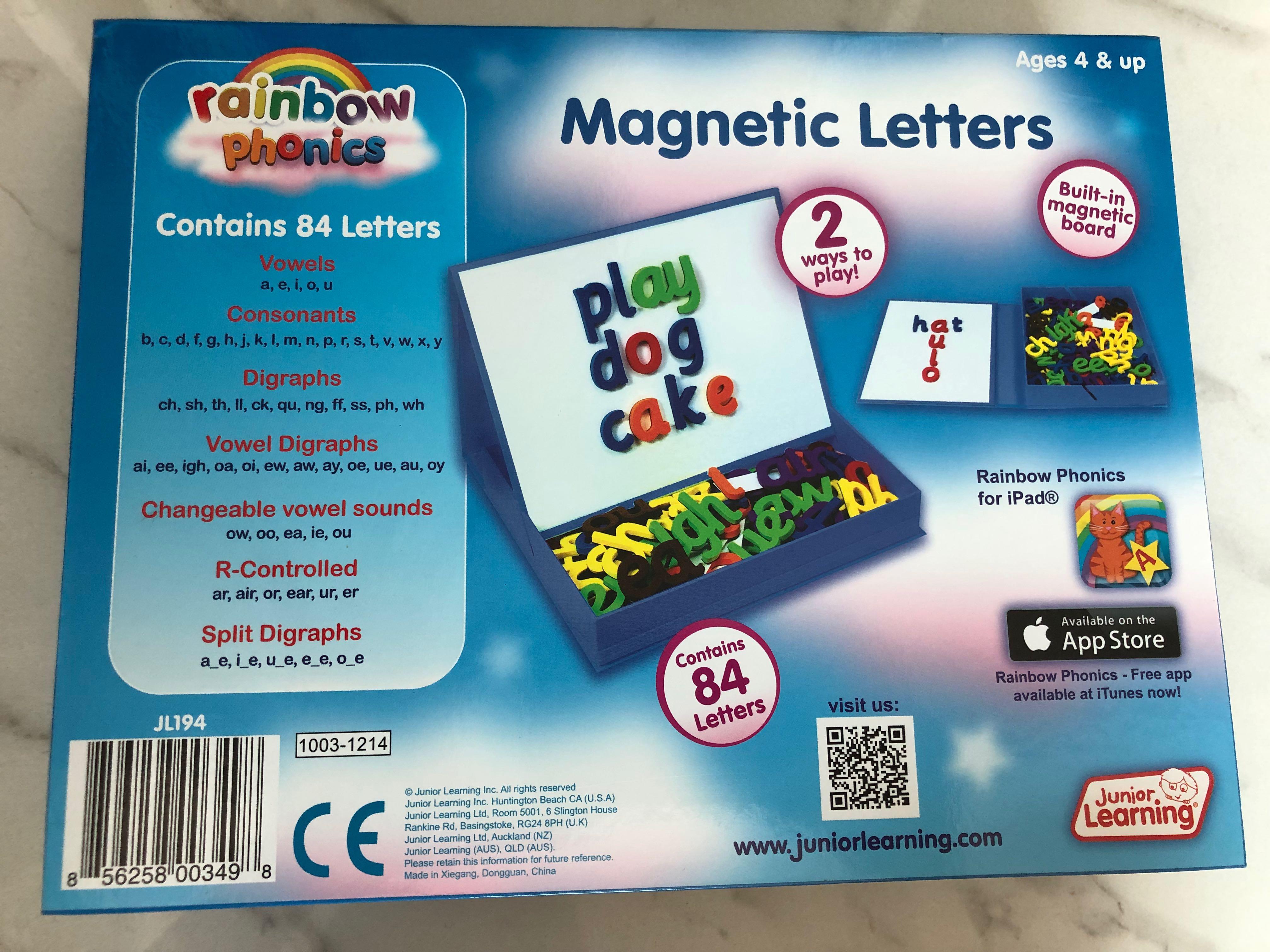 Rainbow Phonics Magnetic Letters with Magnetic Board, 玩具 & 遊戲類, Board ...