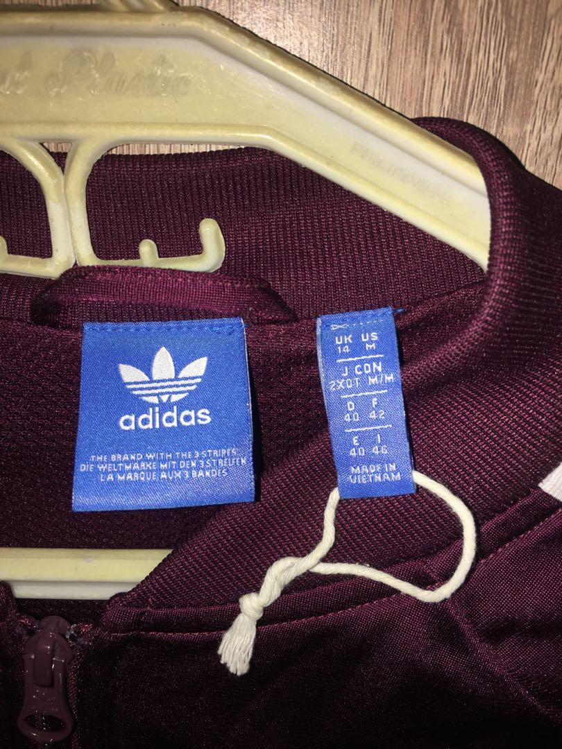 Rare adidas originals maroon track jacket, Women's Fashion, Activewear ...