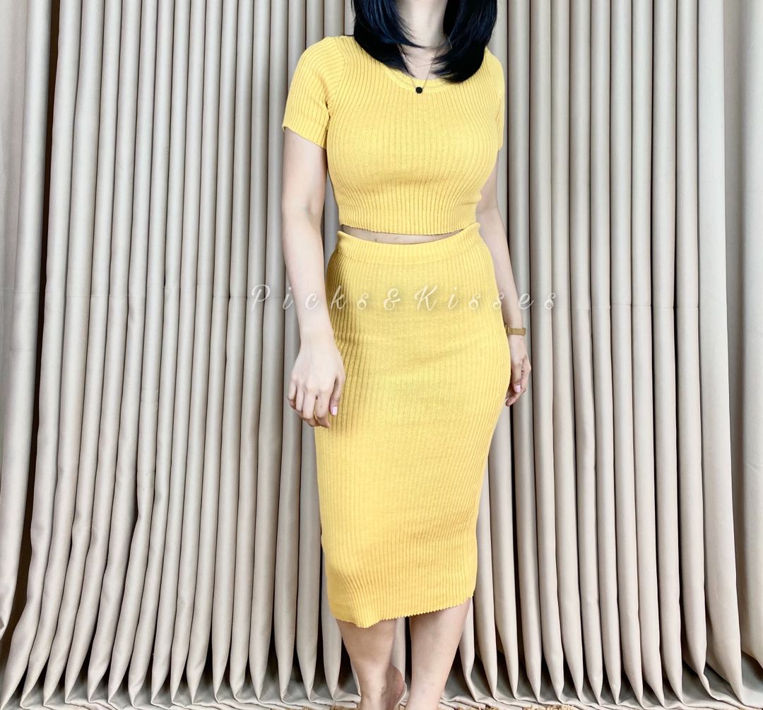 Rib Knit Coords, Women's Fashion, Dresses & Sets, Sets or Coordinates ...