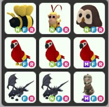 Shadow Dragon Parrot Owl Skele Rex MFR Adopt me pet Roblox, Video ...