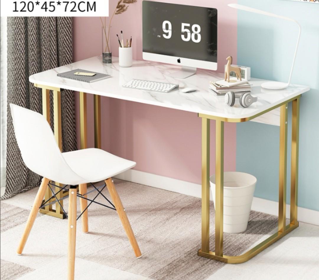 Silver Metal Base Desk - White colour, Furniture & Home Living ...