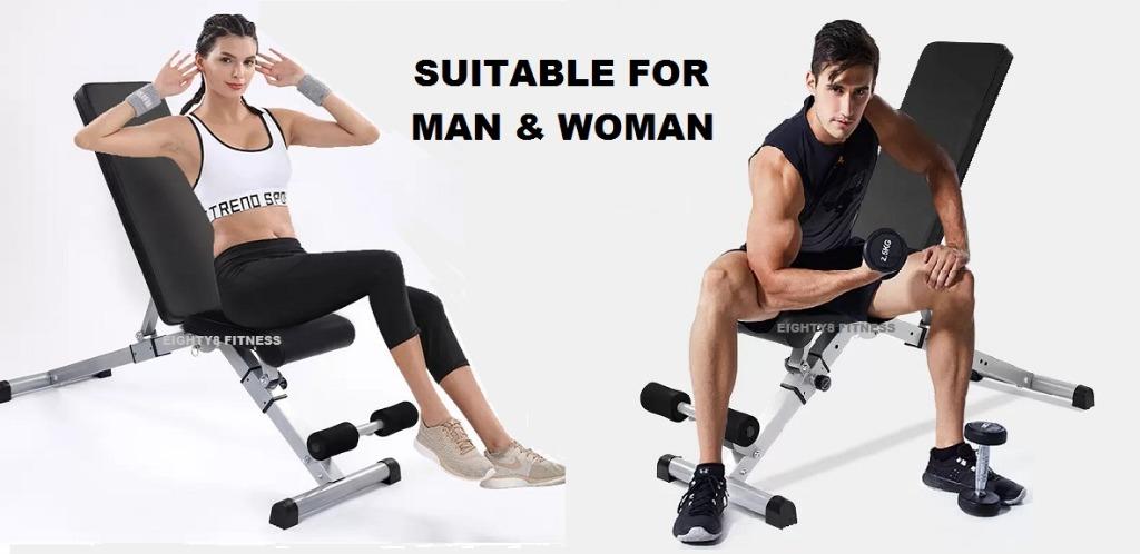 (Ready stock) SOLID STEEL Foldable Home Gym Workout Benches Situp ...