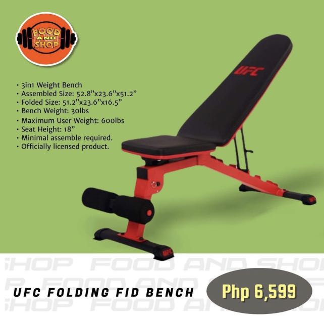 UFC FOLDING FID BENCH, Sports Equipment, Other Sports Equipment and ...