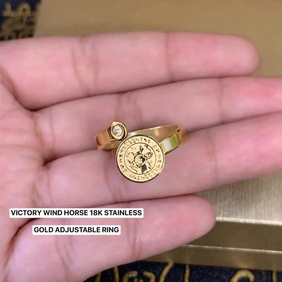 VICTORY WIND HORSE 18K STAINLESS GOLD ADJUSTABLE RING, Women's Fashion ...