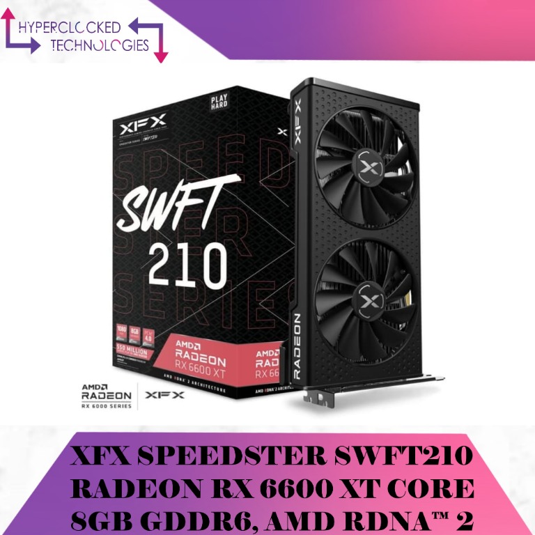XFX RX 6600 XT 8GB SPEEDSTER SWFT210 AMD RADEON Graphics Card Mining ...