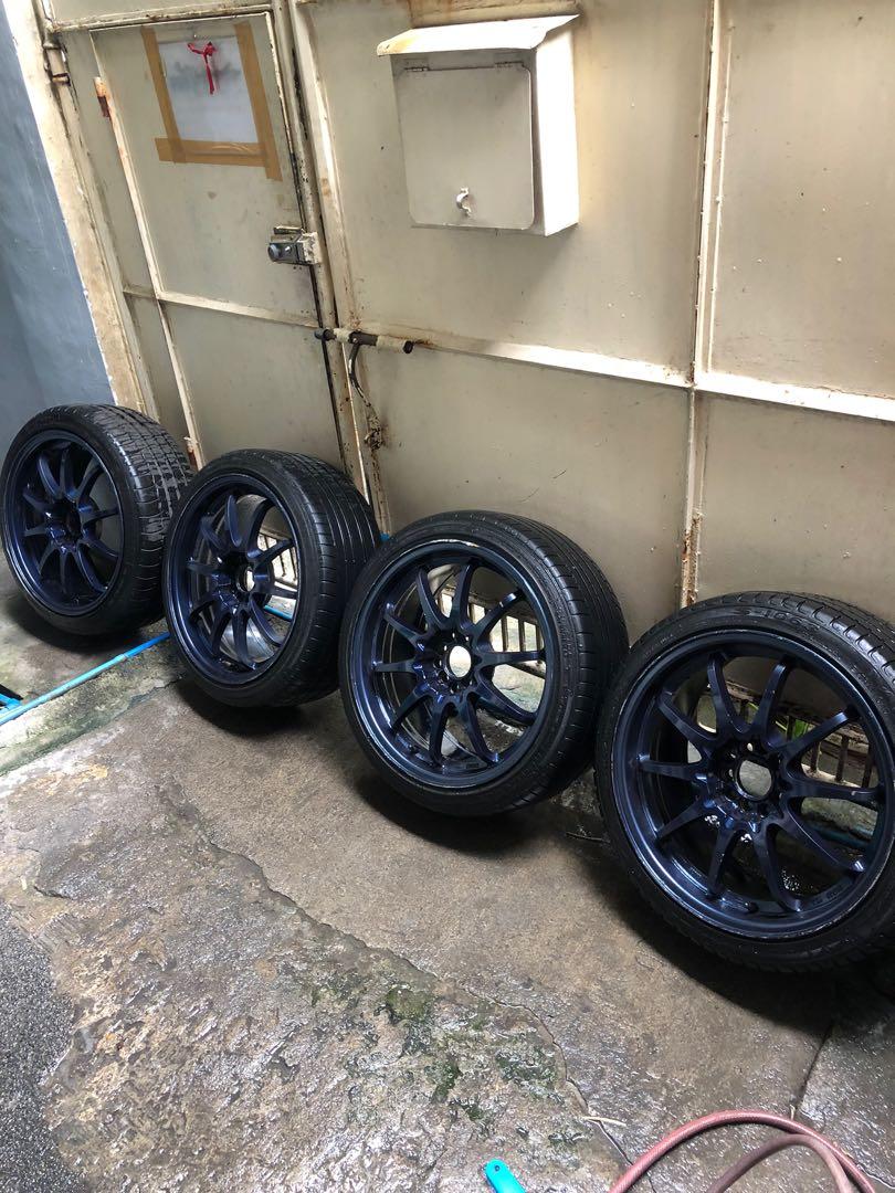 18s Volk Racing Rays Engineering CE28 (Rota Fighter) with Tires, Car ...