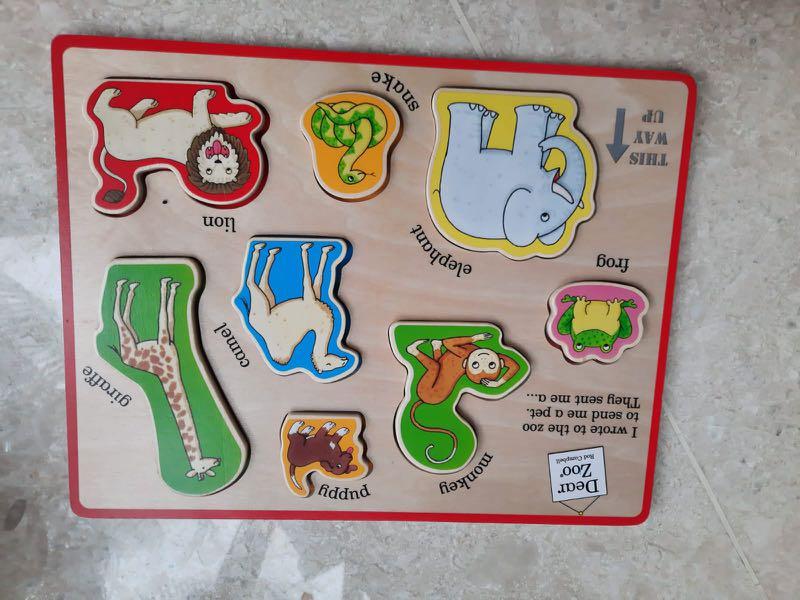 Dear Zoo puzzle kids children wooden matching game, Babies & Kids ...