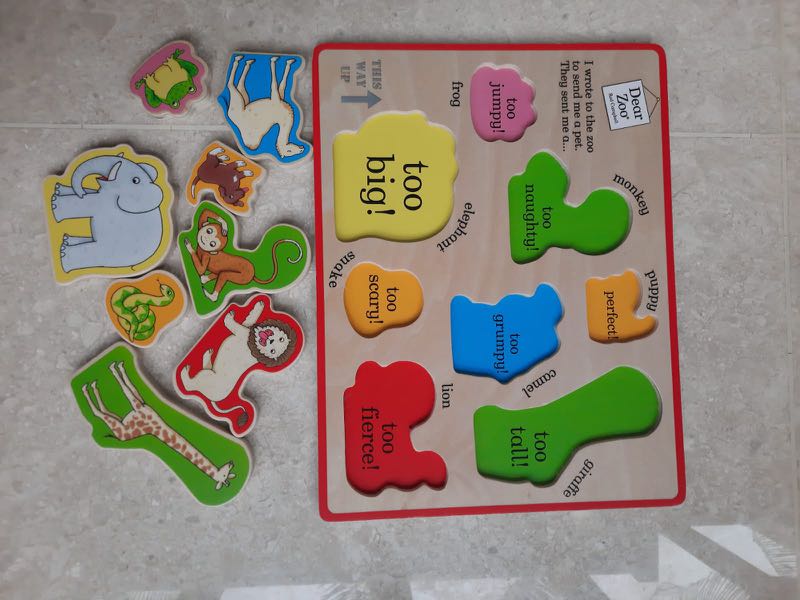 Dear Zoo puzzle kids children wooden matching game, Babies & Kids ...