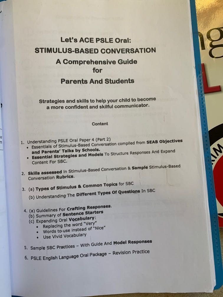 E copy - PSLE ORAl Stimulus based conversation - A comprehensive guide ...