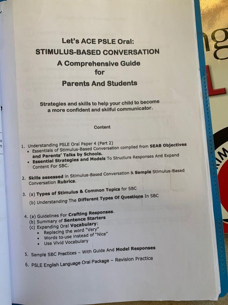 E copy - PSLE ORAl Stimulus based conversation - A comprehensive guide ...