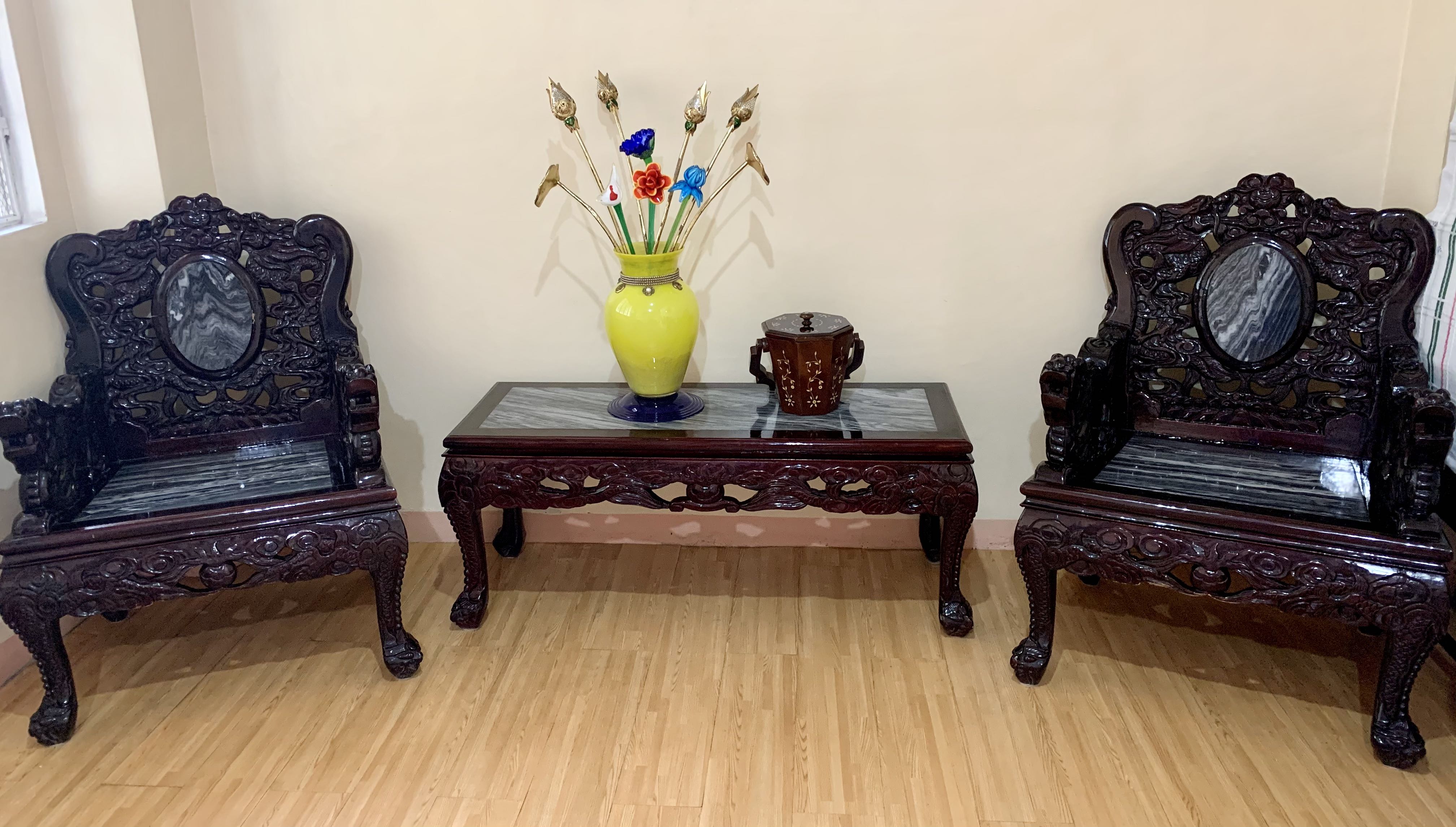 HQ Marble Hardwood Sala Set, Furniture & Home Living, Furniture, Tables ...