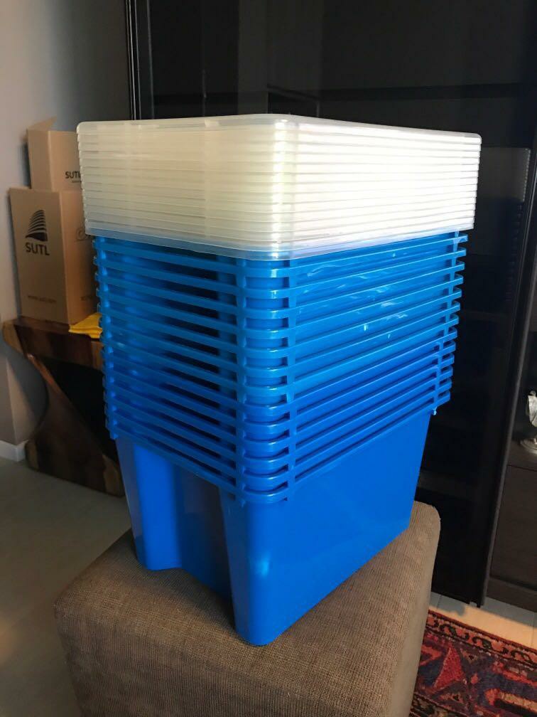 Ikea Samla Blue Storage Box, Furniture & Home Living, Home Improvement ...