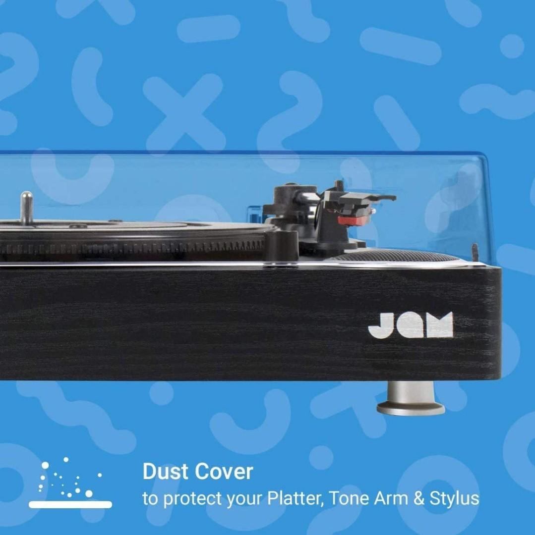 JAM Turntable Vinyl Record Player, 3 Speed Belt Drive for Superior ...