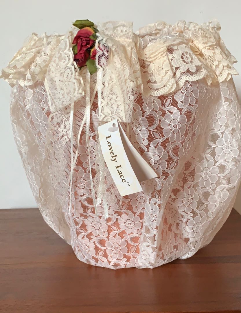 Lovely Lace waste paper basket cover, Furniture & Home Living, Home ...