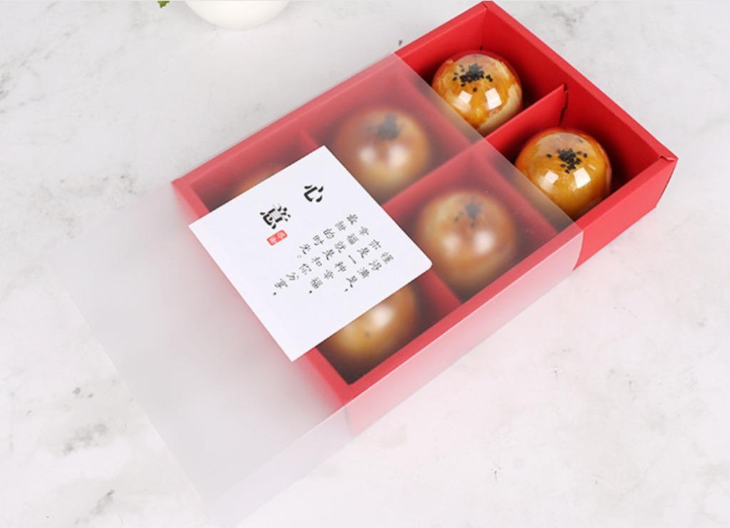 Mooncakes Box with Clear Sleeve- Red. 50/80gm , Food & Drinks, Homemade ...
