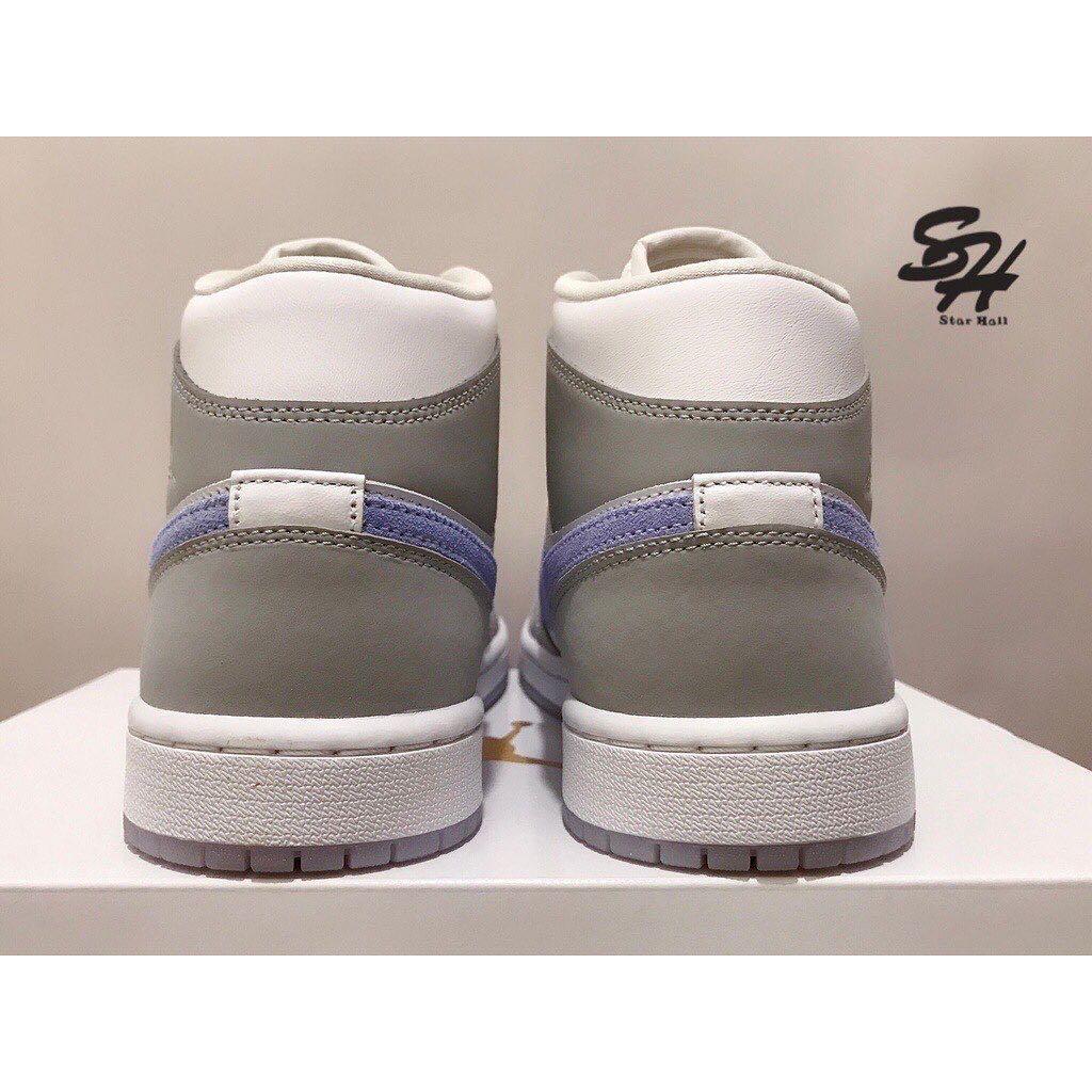 AIR JORDAN 1 MID Wolf Grey 灰白 冰藍 小Dior 高筒 BQ6472-105, 他的時尚, 鞋類, 運動鞋、球鞋在旋轉拍賣